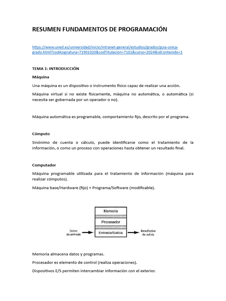 Resumen Fundamentos Programacion | PDF