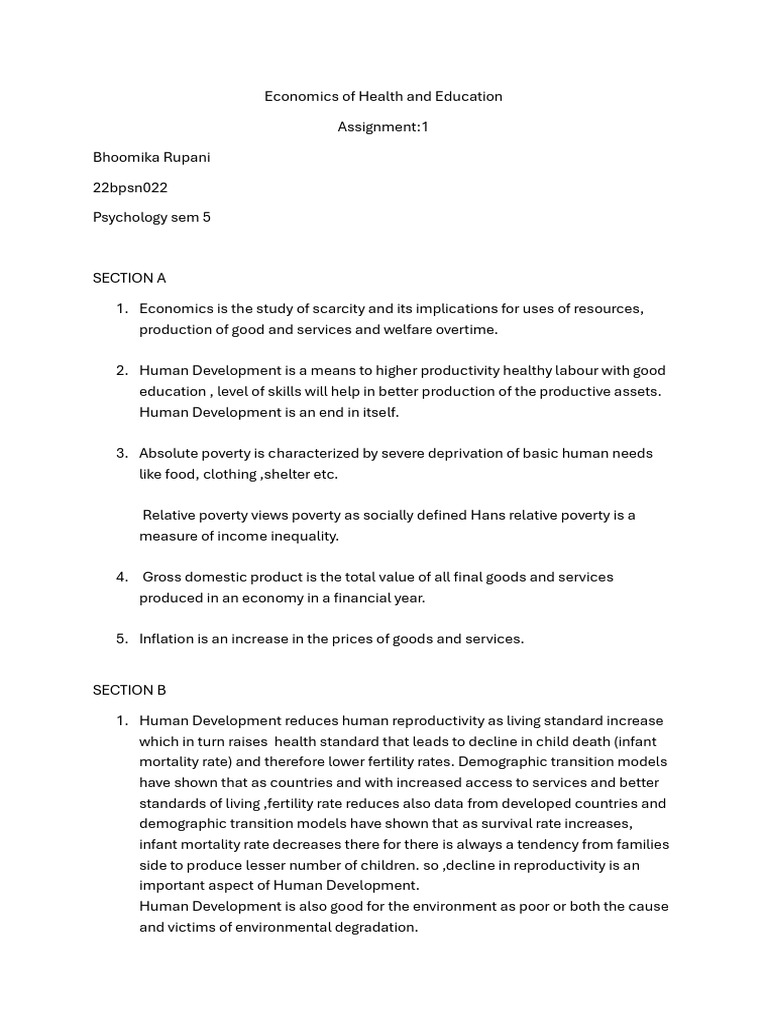 Eco Assignment 1 | PDF