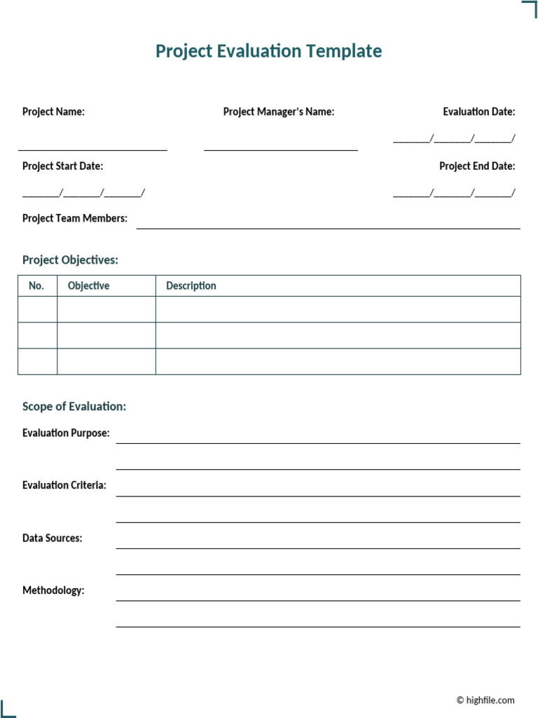 Project Evaluation Template - Word | PDF