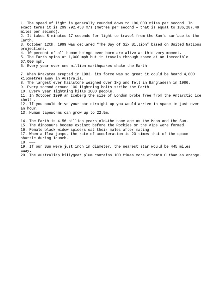 Activity Class Facts 25-11-2021 | PDF