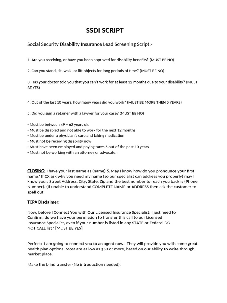 Ssdi Script | PDF