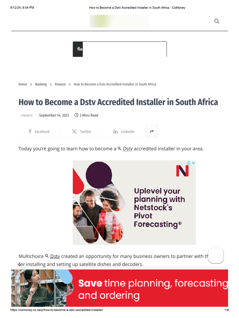 How to Become a Dstv Accredited Installer in South Africa - CoMoney | PDF