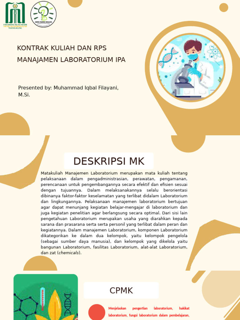 KONTRAK KULIAH DAN RPS Manjemen Lab IPA | PDF