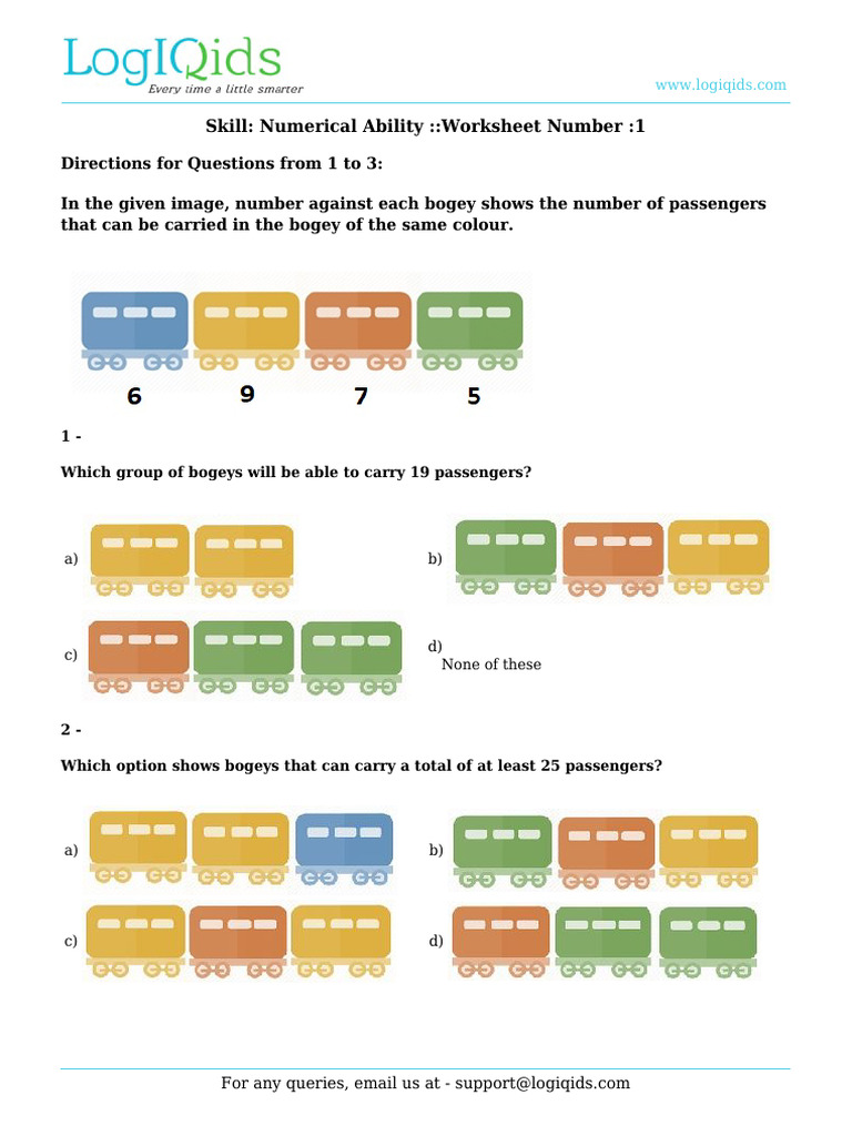 Skill: Numerical Ability::Worksheet Number:1 | PDF