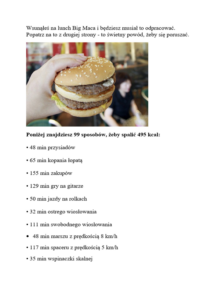 99 Sposobów, Żeby Spalić 495 Kcal | PDF