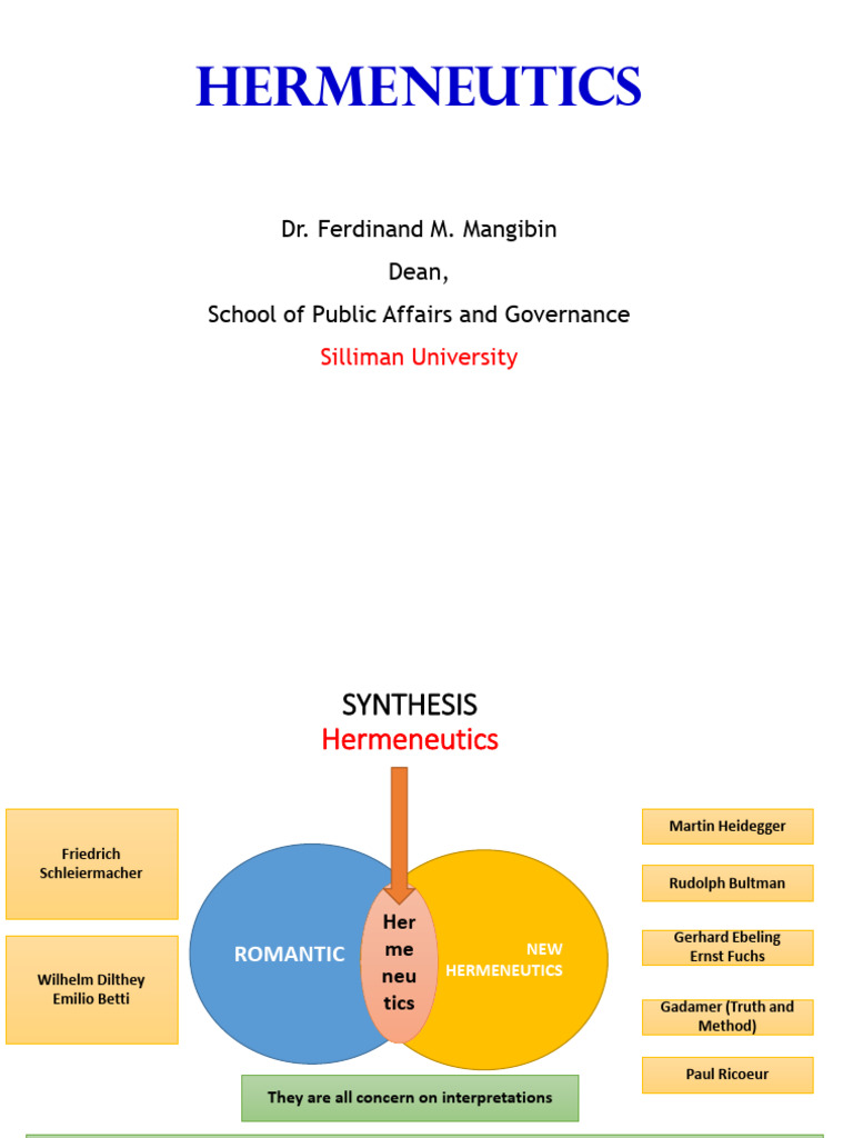 Lecture 2. On Romantic and New Hermeneutics | PDF