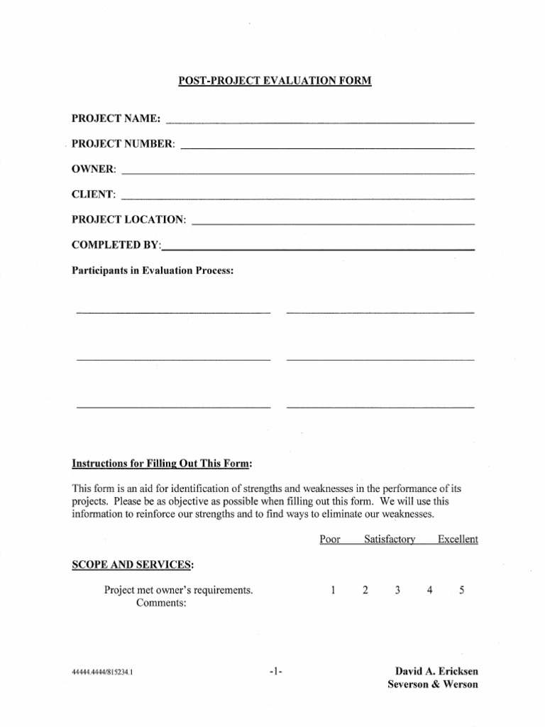 Post Project Evaluation Template | PDF