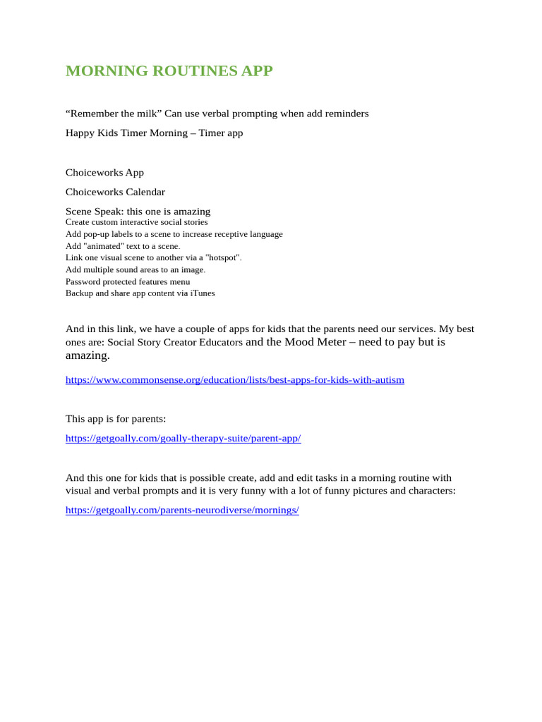 MOURNING ROUTINES APP | PDF