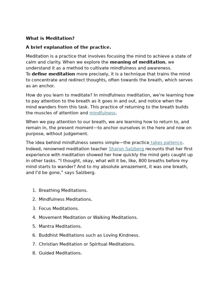 Meditation | PDF