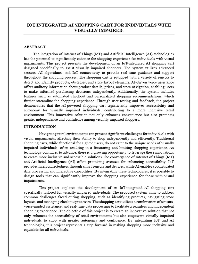 Iot Ai Projfor Final Year Pdf