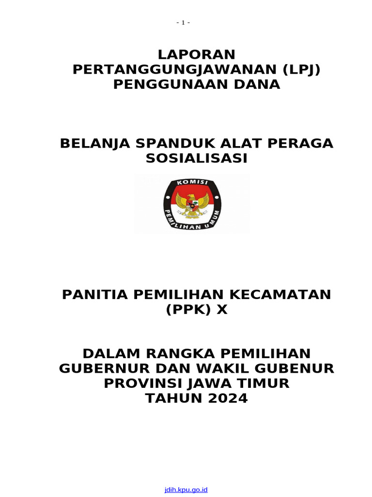 Contoh SPJ Spanduk Alat Peraga Sosialisasi PPK | PDF