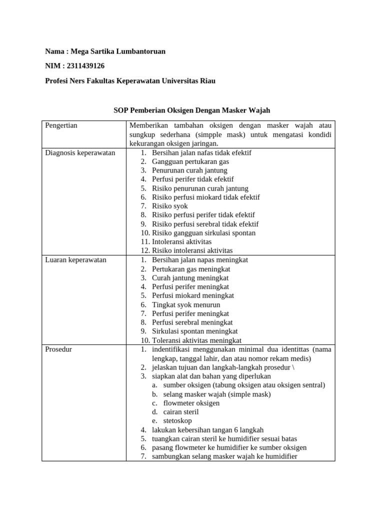 SOP Mega Sartika | PDF