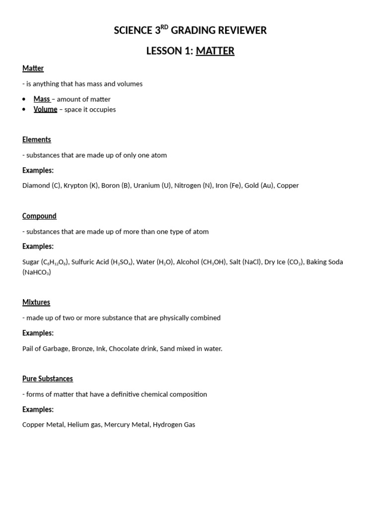 Science 3rd Grading Reviewer | PDF