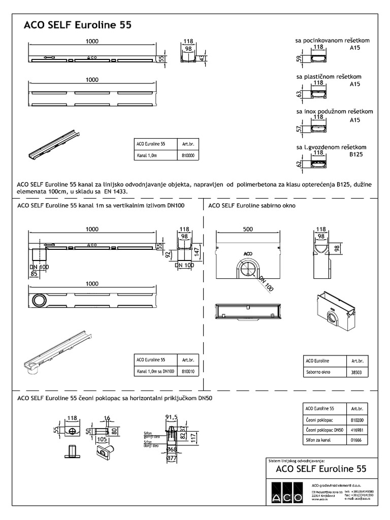 Aco Self Euroline 55 | PDF