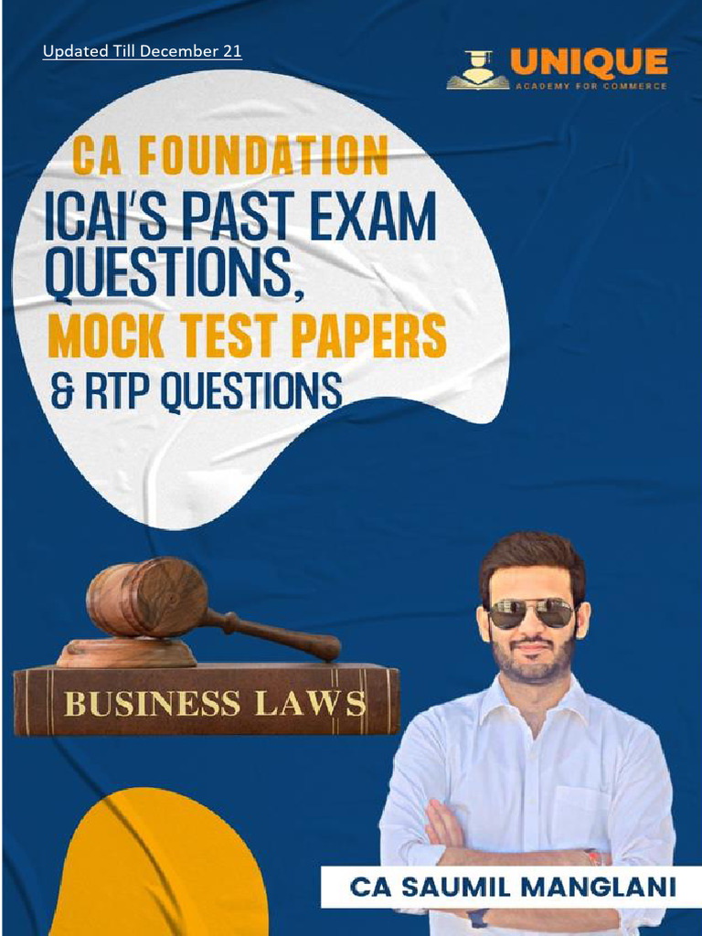 CA Foundation - Law Question Bank 2 - ICAI Questions Compilation - CA ...