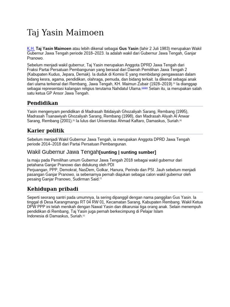 Taj Yasin Maimoen | PDF