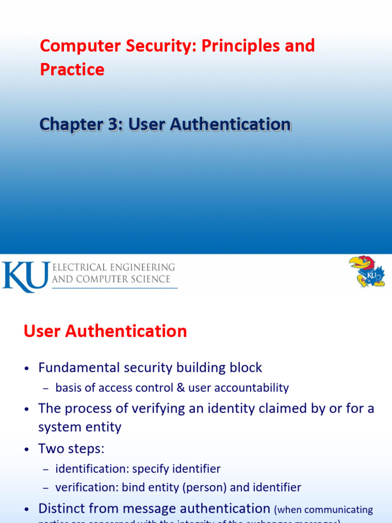 ch03 (User Authentication) | PDF | Password | Authentication