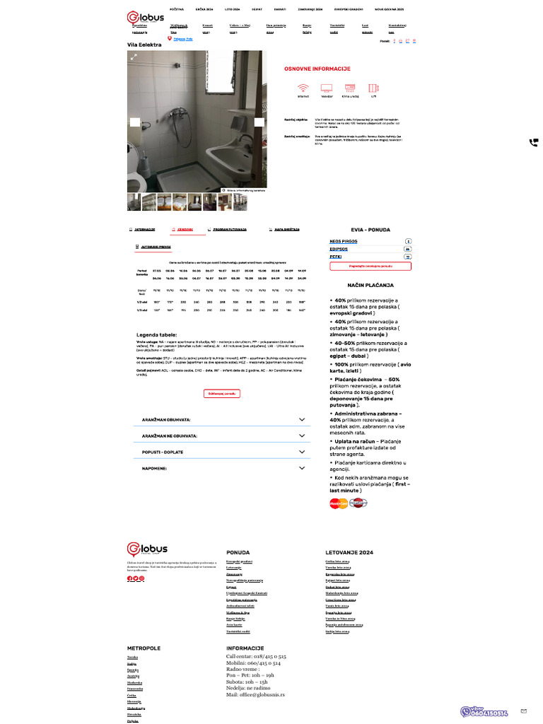 VILA ELEKTRA Edipsos 2024 Evija Letovanje GlobusNis | PDF