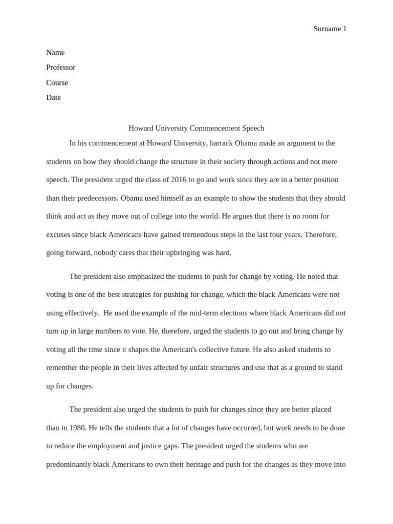 Howard University Commencement Speech | PDF