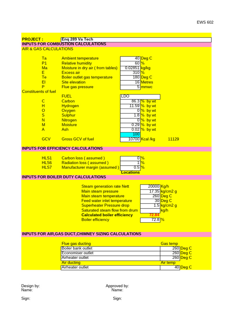 Combustion Calculations For LDO Fired Preheater-PR | PDF