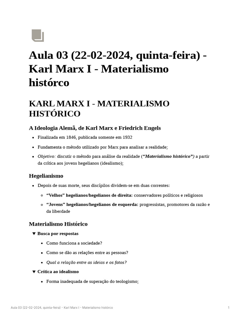 Materialismo Histórico de Karl Marx | PDF | Karl Marx | Filosofia