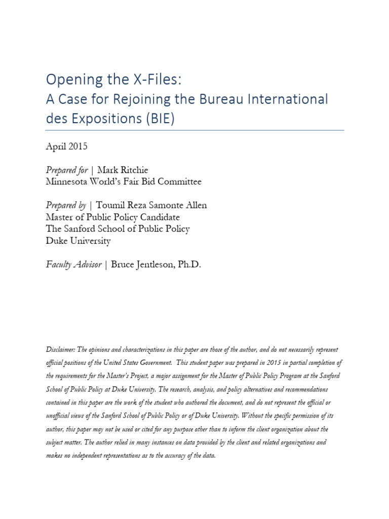 Opening The X-Files - A Case For Rejoining The BIE | PDF