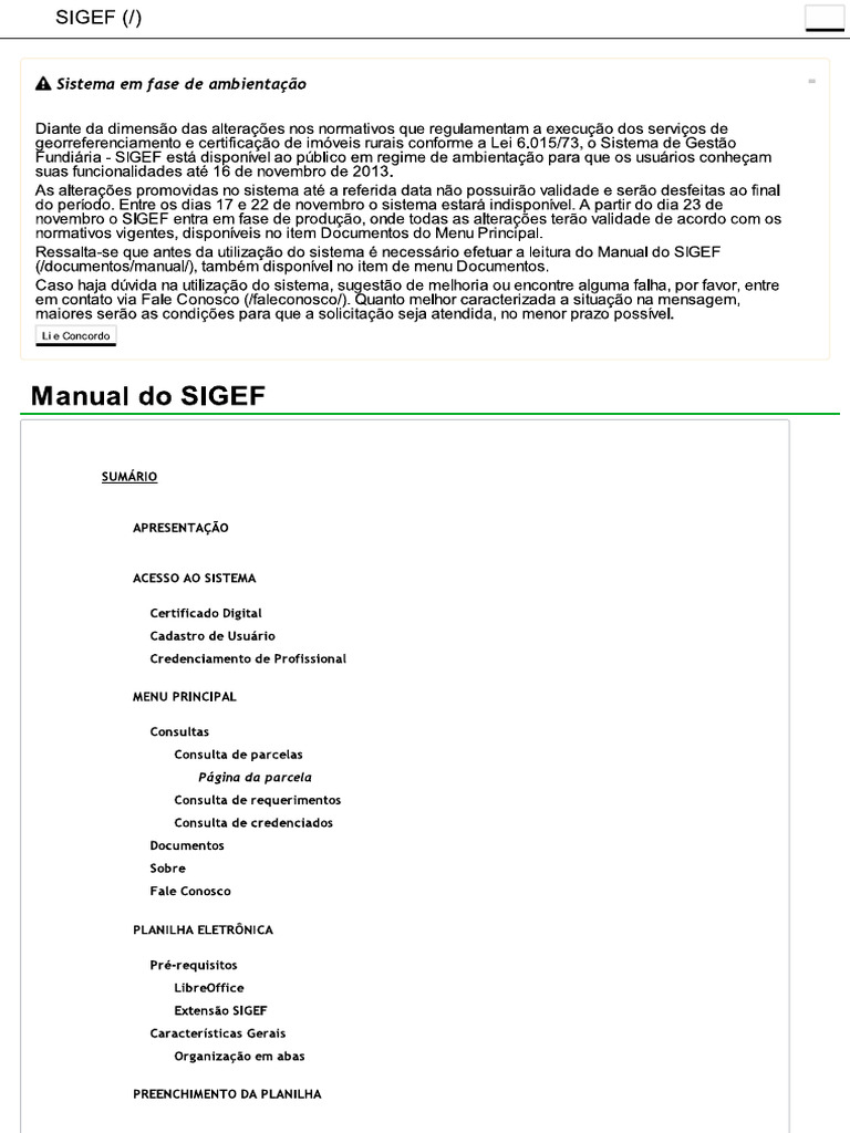 Manual Sigef | PDF
