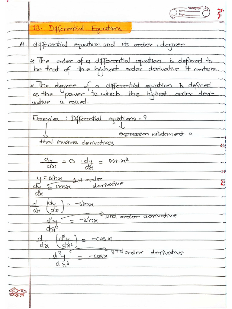 Differential Equation Notes | PDF