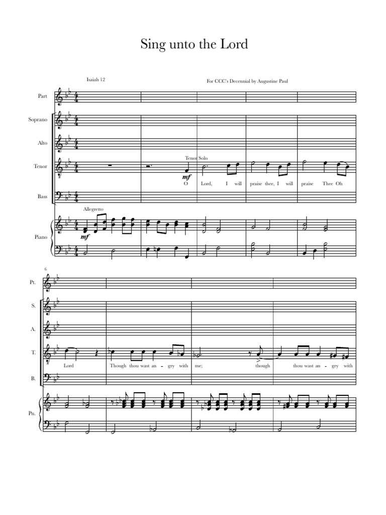 Sing Unto The Lord | PDF