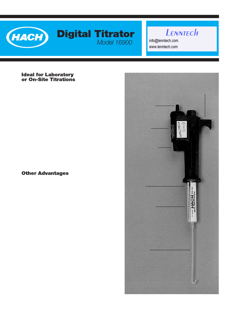 Hach Digital Titrator 1900 L | PDF