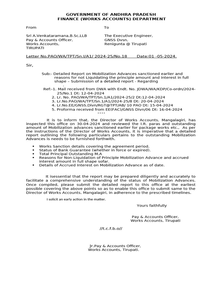 1-5-2024 Mobilization Advance Report Request | PDF