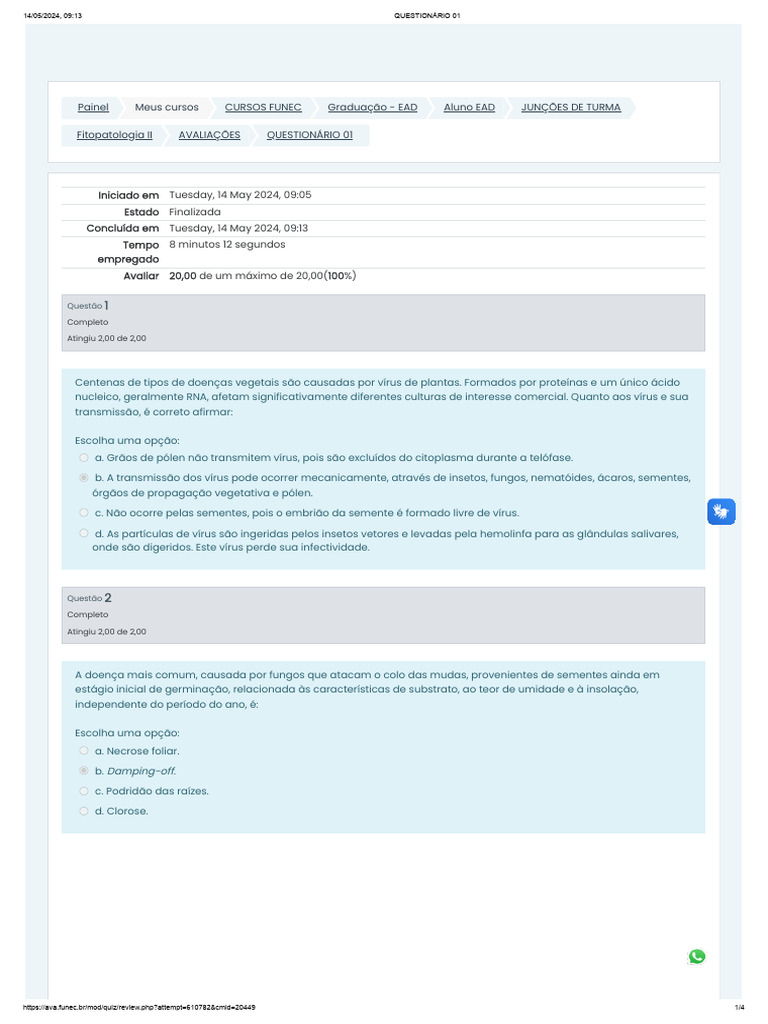 Questionário 01 | PDF
