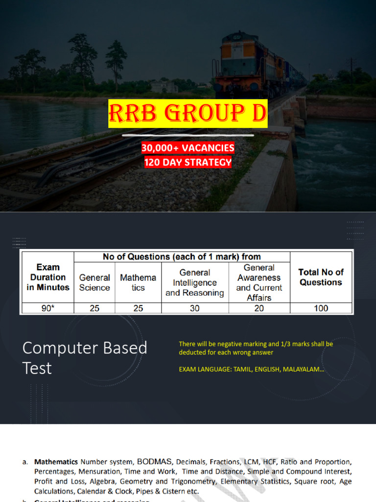 RRB Group D 120 Day Time Table | PDF