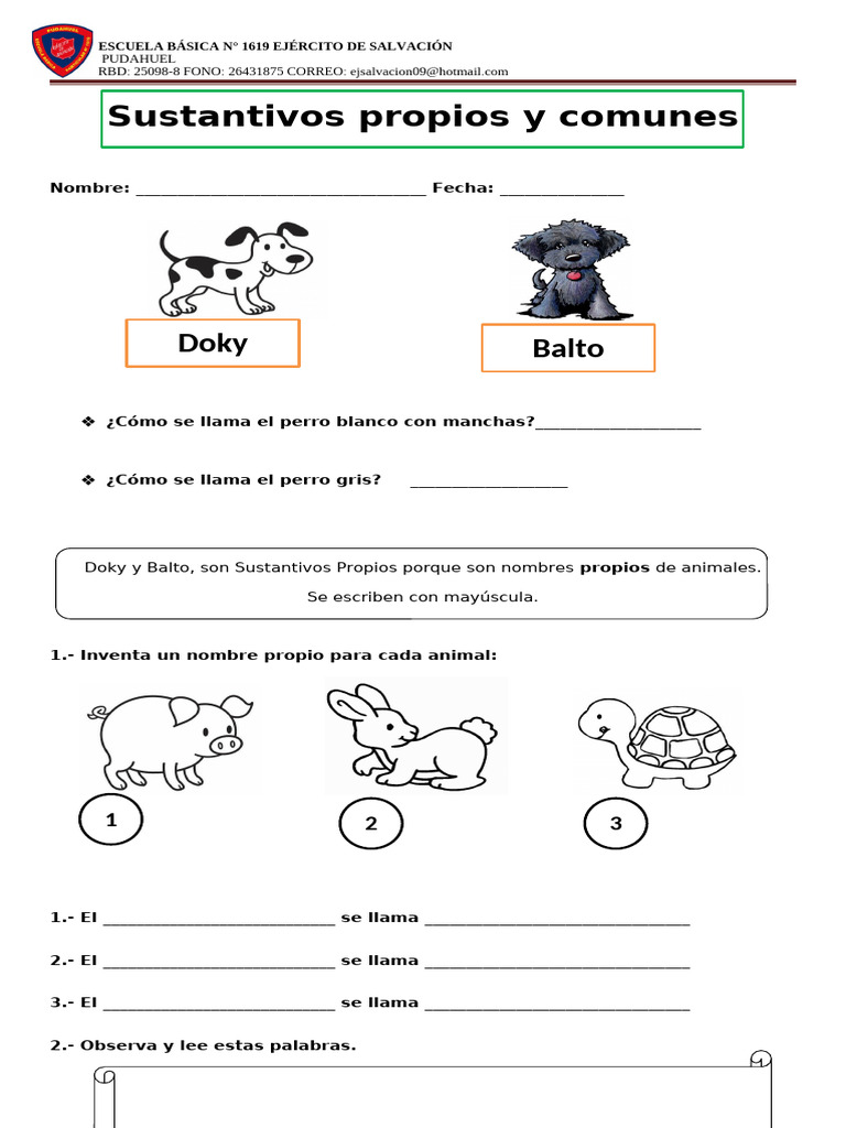 Sustantivos Propios y Comunes | PDF