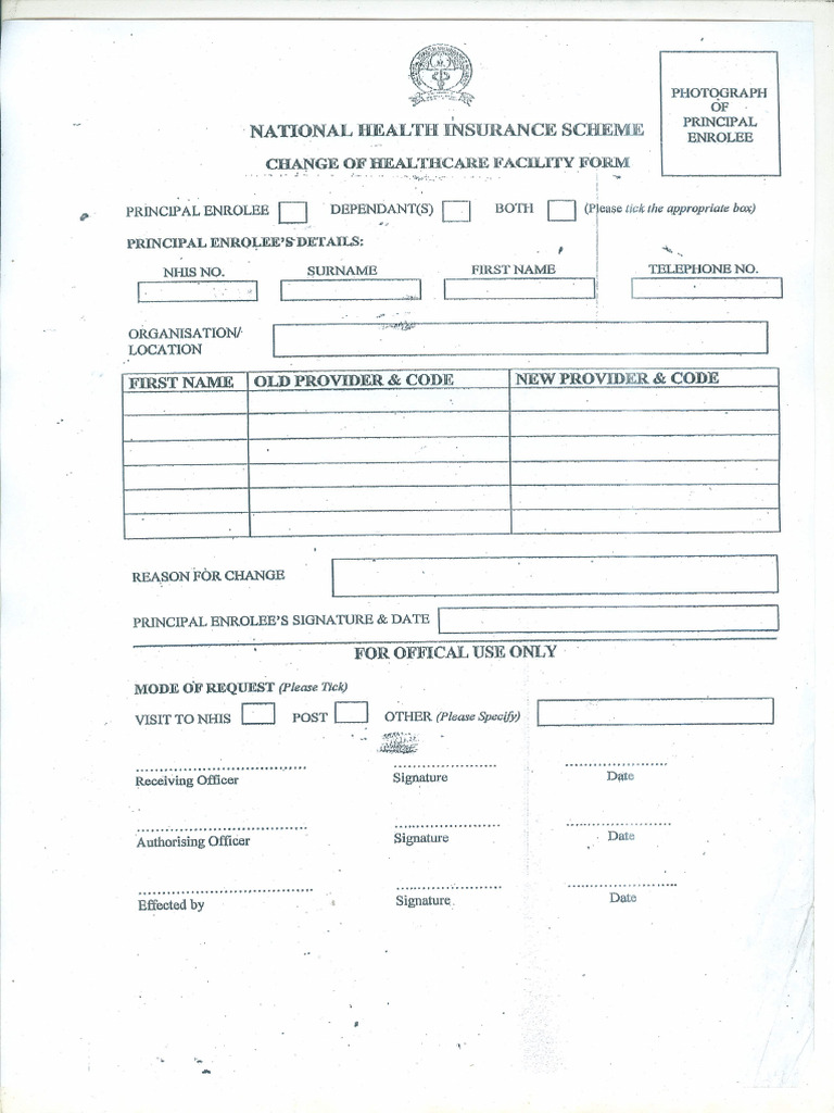 NHIS Chenge HCP Form | PDF