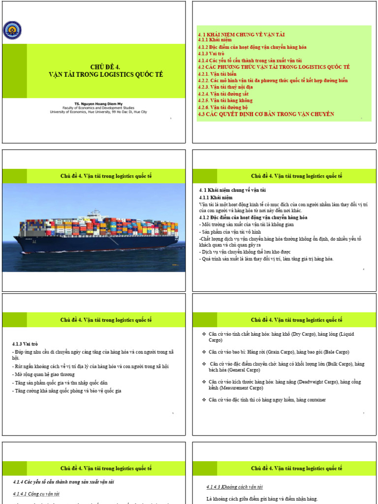 Lecture 4 Van Tai Trong Logistics Quoc Te 2024 | PDF