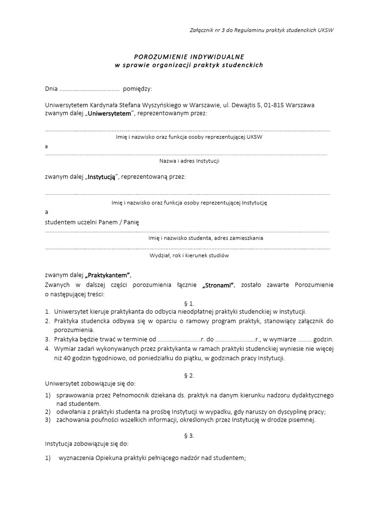 3) 1645450417 Zal 3 Porozumienie Indywidualne | PDF