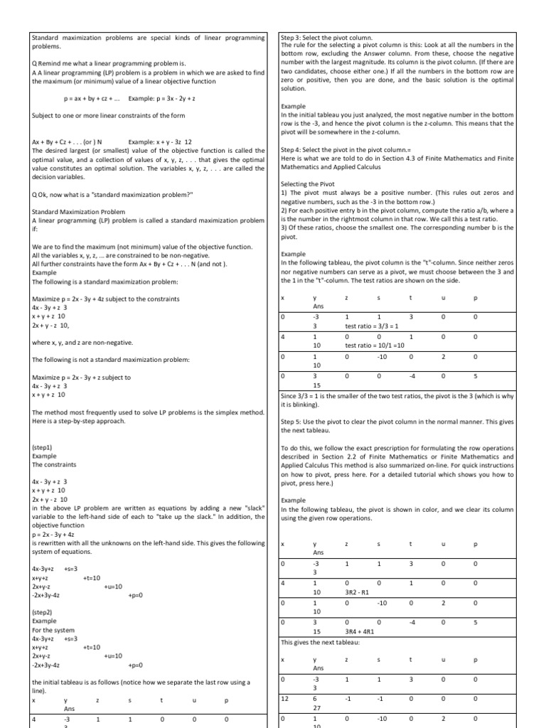 Simplex | PDF | Linear Programming | Mathematical Optimization