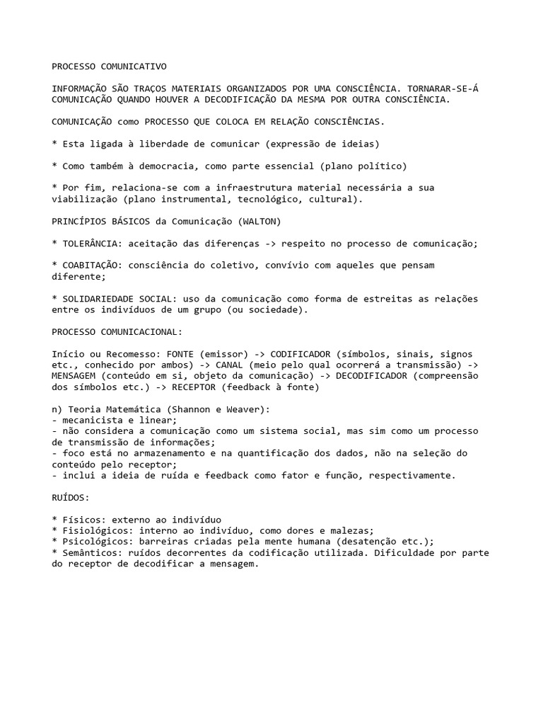 Processo Comunicativo | PDF