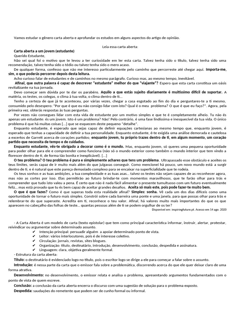 Carta Aberta Pdf