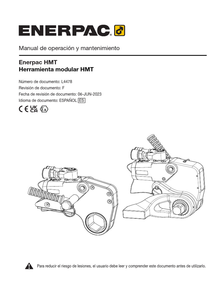 Manual de Operación y Mantenimiento: Enerpac HMT | PDF