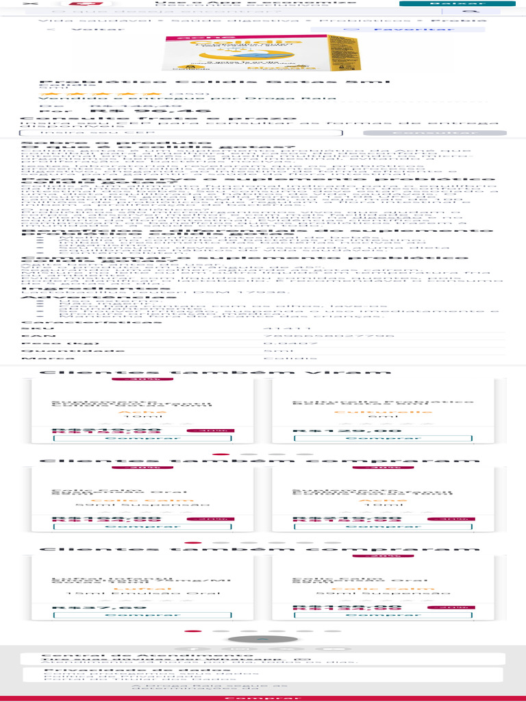 Suplemento Probiótico Colidis Gotas Preço, Bula e Onde Comprar Droga ...