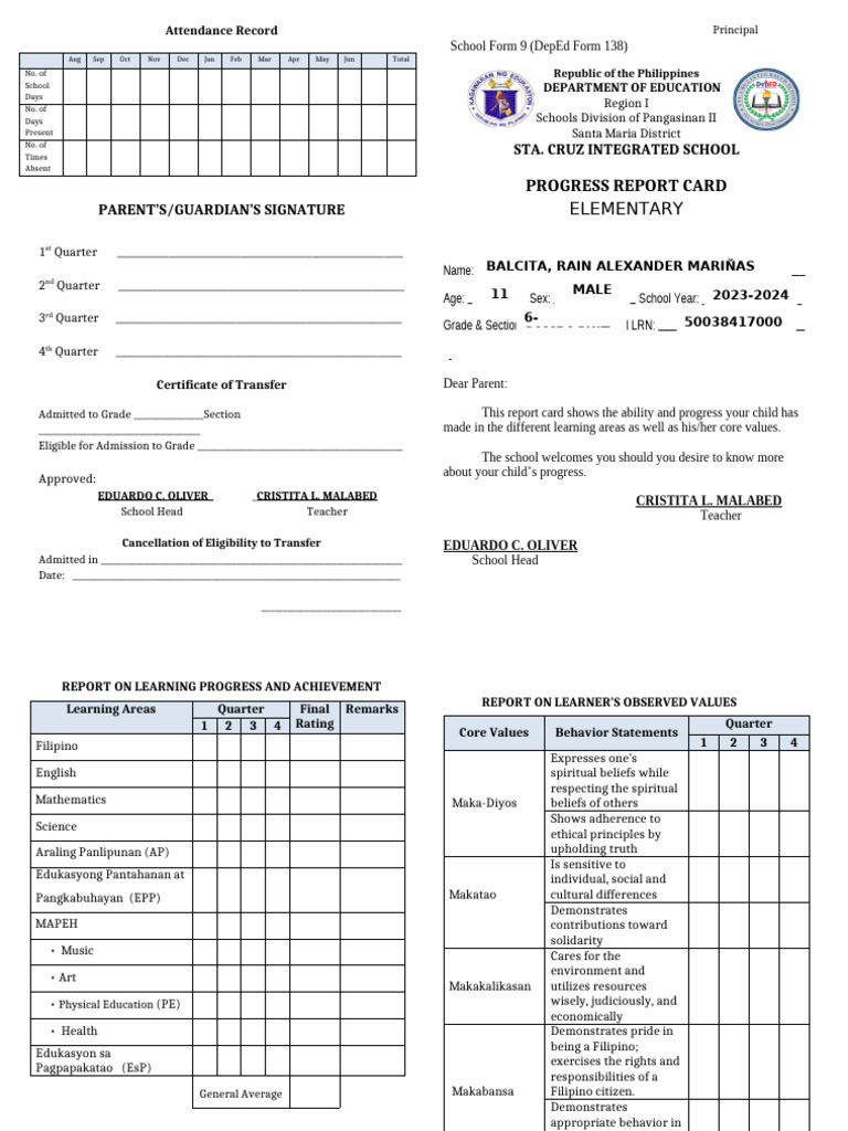 Form-138-Grade-3-sy-2022-2023_clm | PDF