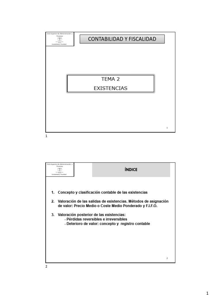 Tema 2 Existencias | PDF