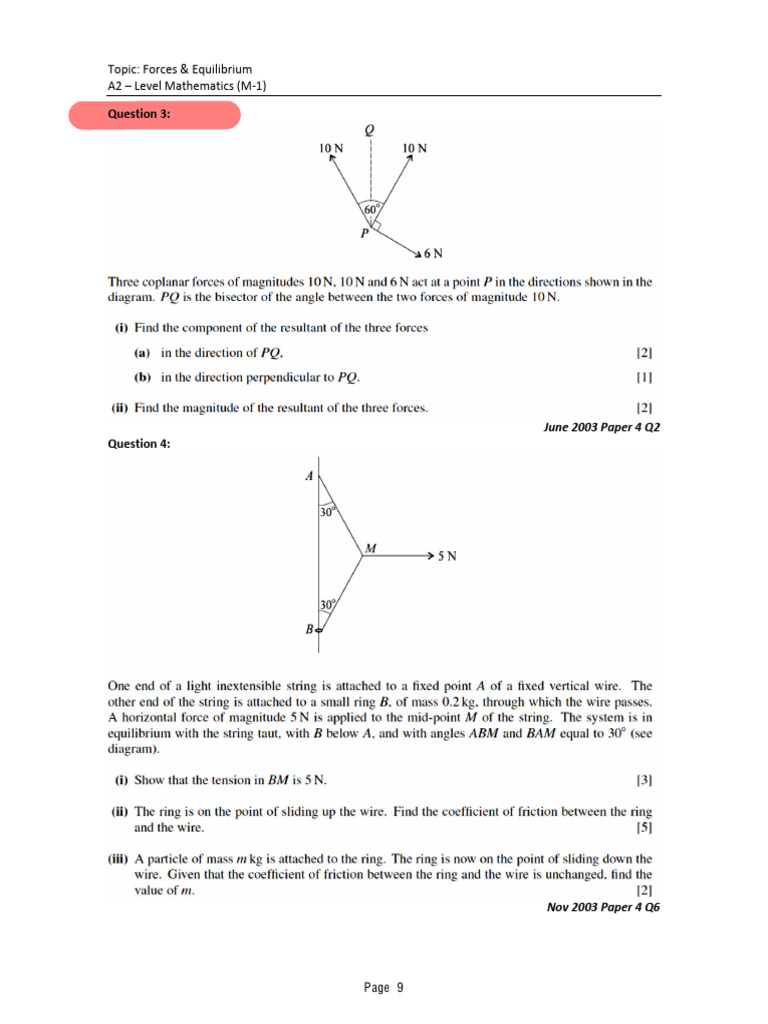 Forces Past Papers | PDF