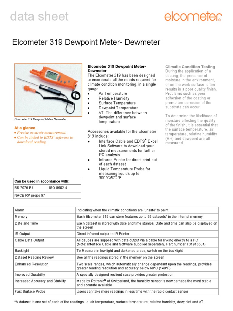 Elcometer-319 - Instrument Za Merenje Klimatskih Uslova-E | PDF ...