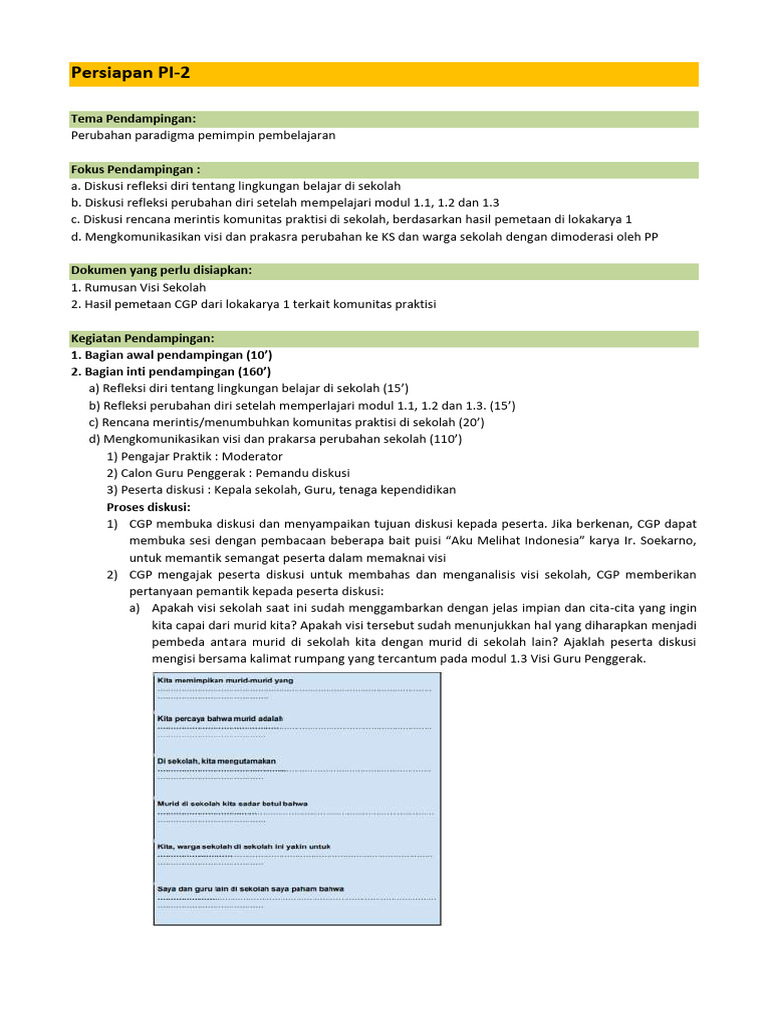 Persiapan PI-2 | PDF