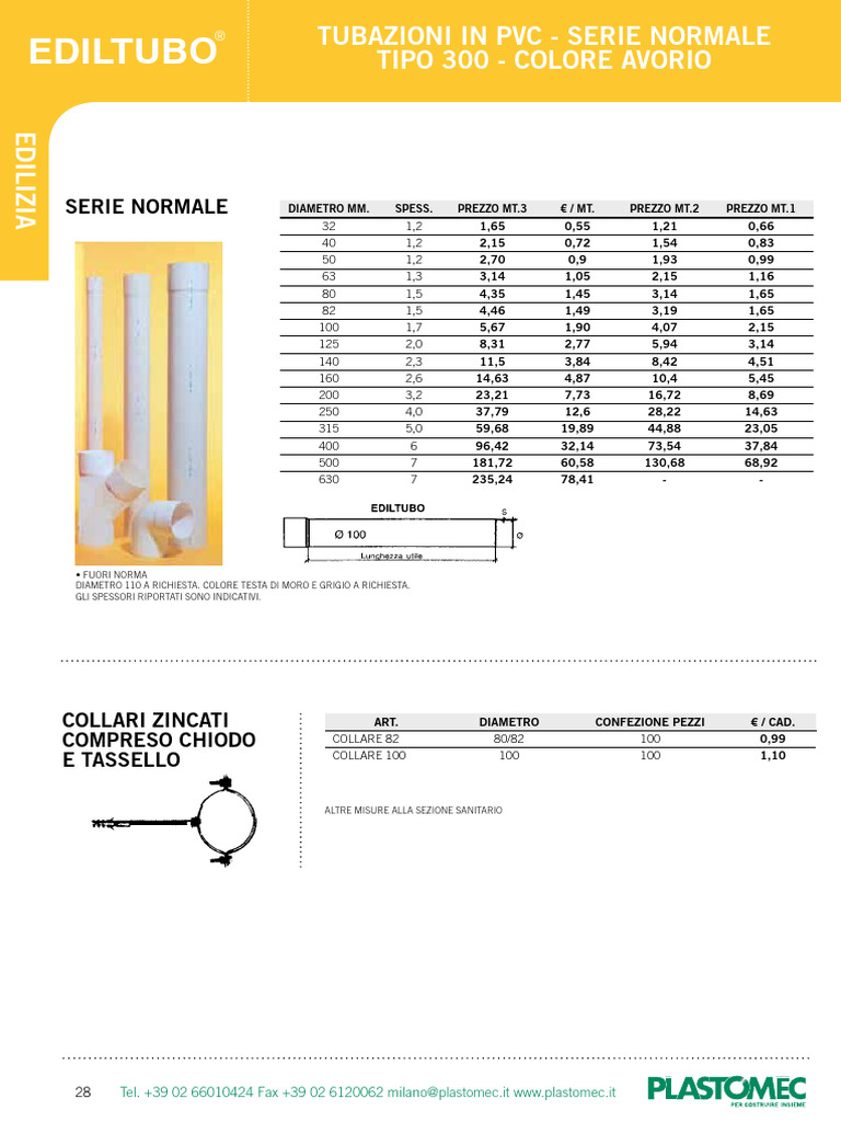 Plastomec - 2010 - 28 Tubi Avorio | PDF