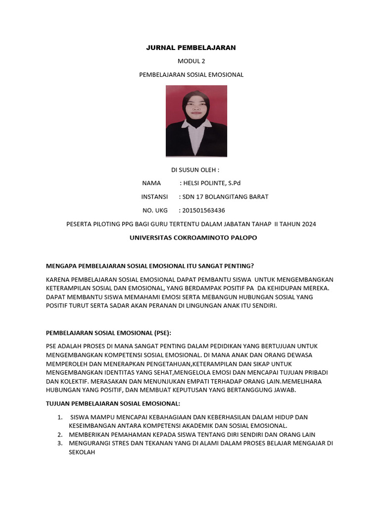 Jurnal Pembelajaran Modul 2 Helsi Polinte | PDF
