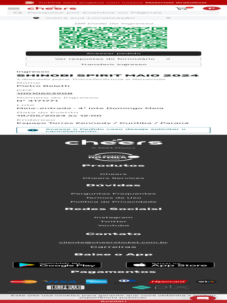 Ingresso Cheers | PDF